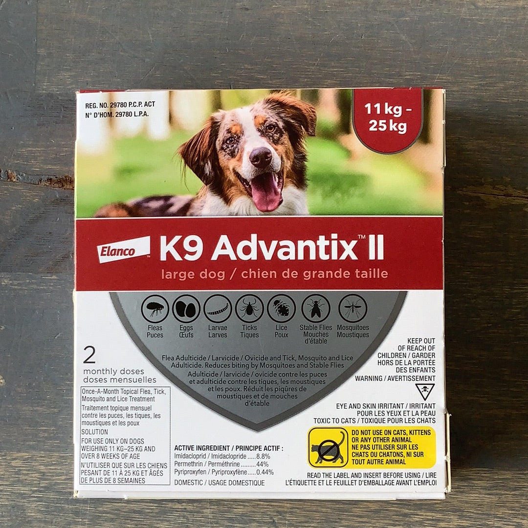 ADVANTIX II - 2 DOSES 11KG-25KG – End of the leash pet boutique