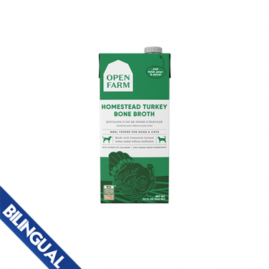 OPEN FARM HOMESTEAD TURKEY BONE BROTH FOR DOGS & CATS 32OZ – End of the ...